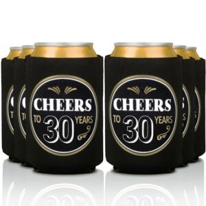 prazoli 30th birthday can coolers (12 pack) - mens dirty 30 birthday decorations for him, cheers to 30 years birthday decoration, 30th birthday party favors, thirty birthday decorations