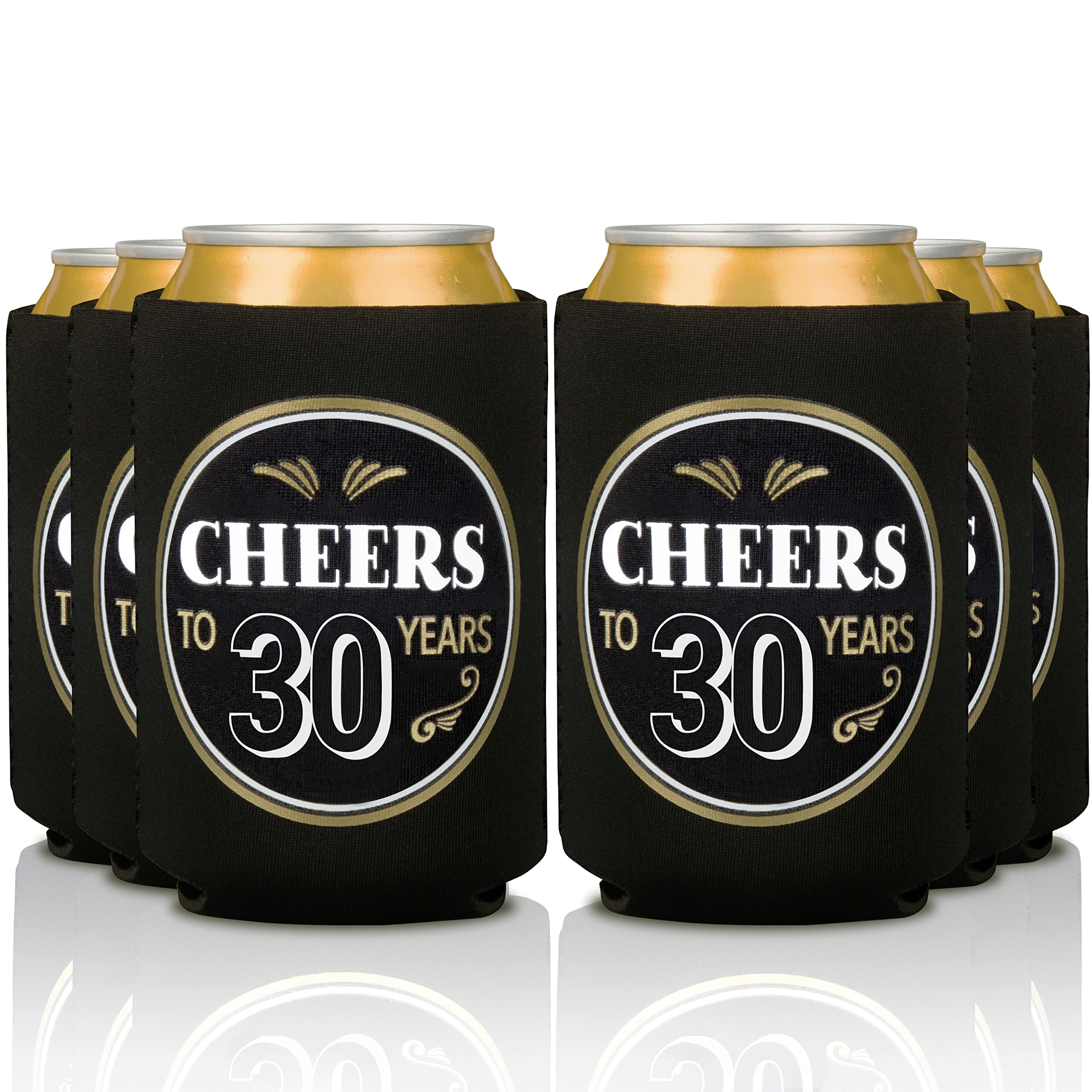 Prazoli 30th Birthday Can Coolers (12 Pack) - Mens Dirty 30 Birthday Decorations for Him, Cheers to 30 Years Birthday Decoration, 30th Birthday Party Favors, Thirty Birthday Decorations