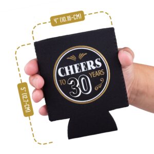 Prazoli 30th Birthday Can Coolers (12 Pack) - Mens Dirty 30 Birthday Decorations for Him, Cheers to 30 Years Birthday Decoration, 30th Birthday Party Favors, Thirty Birthday Decorations