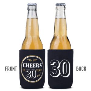 Prazoli 30th Birthday Can Coolers (12 Pack) - Mens Dirty 30 Birthday Decorations for Him, Cheers to 30 Years Birthday Decoration, 30th Birthday Party Favors, Thirty Birthday Decorations