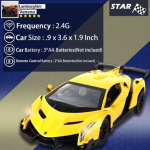 GUOKAI Remote Control Car, 1/24 Scale RC Sport Racing Toy Car, Compatible with Lamborghini Veneno Model Vehicle for Boys Girls