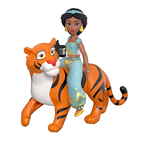 Mattel Disney Princess Jasmine Small Doll and Rajah Tiger Figure with Seat, from Mattel Disney Movie Aladdin