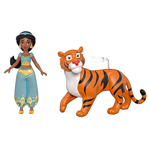 Mattel Disney Princess Jasmine Small Doll and Rajah Tiger Figure with Seat, from Mattel Disney Movie Aladdin