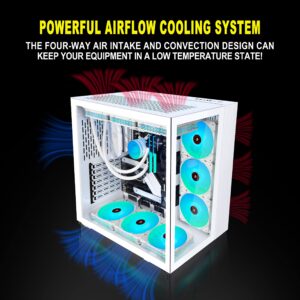 KEDIERS PC Case - ATX Tower Tempered Glass Gaming Computer Case with out ARGB Fans, C590