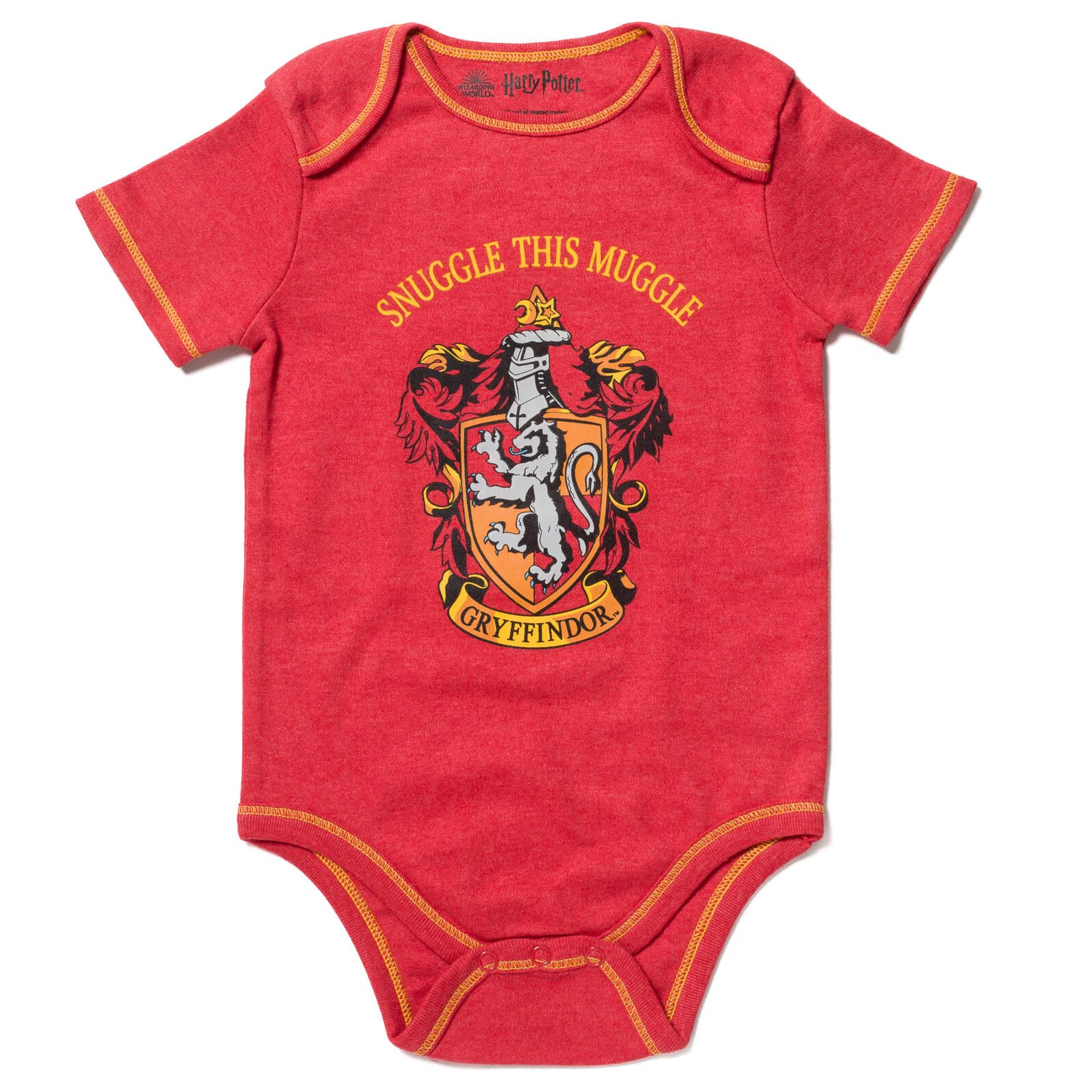 Harry Potter Gryffindor Hufflepuff Ravenclaw Slytherin Newborn Baby Boys 4 Pack Bodysuits 6-9 Months