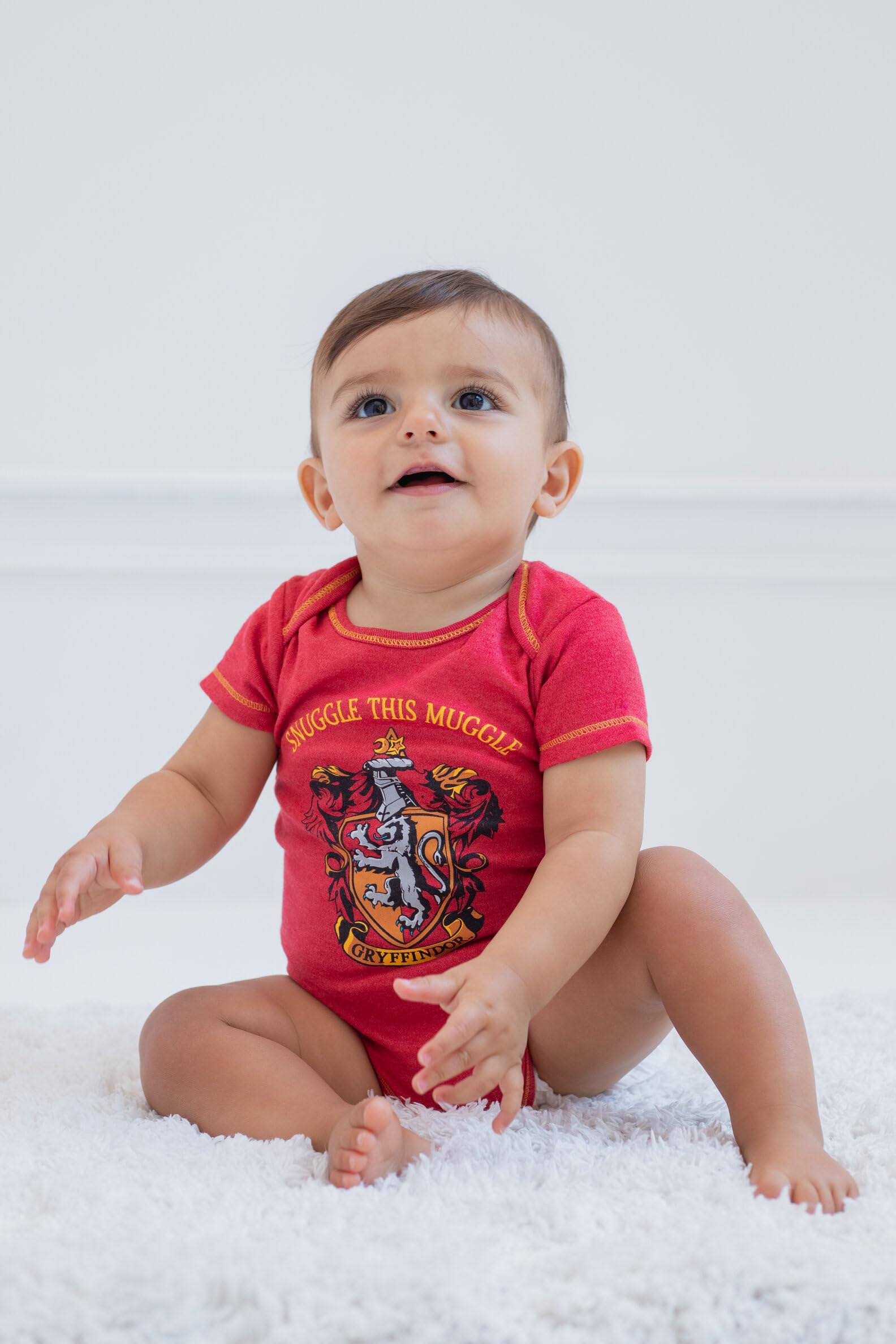 Harry Potter Gryffindor Hufflepuff Ravenclaw Slytherin Infant Baby Boys 4 Pack Bodysuits 12 Months