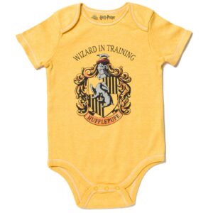 Harry Potter Gryffindor Hufflepuff Ravenclaw Slytherin Infant Baby Boys 4 Pack Bodysuits 12 Months