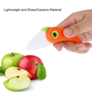 TOPINCN Ceramic Paring Knife Mini Kitchen Fruits Vegetable Ceramic Folding Handle Pocket Knife Camping Knives Cutting Tools 4 Colors (Red)