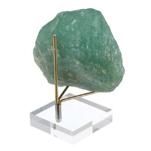 Hipiwe Clear Acrylic Display Stand Holder with Adjustable Metal Arms Display Easel Stands for Gemstones Fossils Minerals Agate Slabs Plates Crystals Saucers Collectibles, 2.4x2.4x4.1 inch