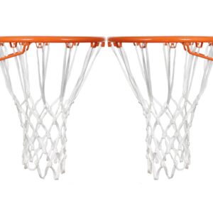 basketball net 2 pcs heavy duty all weather basketball nets replacement backboard accessories for standard rim hoop outdoor indoor (white)