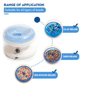 Hobbyworker Electric Clay Bead Spinner Kit with 3pcs Bead Trays 2pcs Bead Spinner Needles, 1000pcs Clay Beads and 1300pcs Seed Beads 8m Elastic Cord for Bracelet Necklace Jewelry Making (Patented)