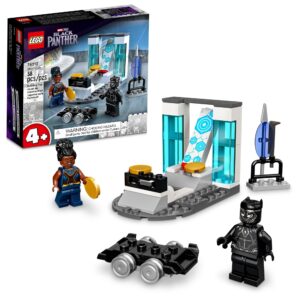 lego marvel shuri's lab, 76212 black panther construction learning toy with minifigures, toys for kids, girls and boys age 4, avengers super heroes gifts