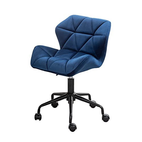 Roundhill Furniture Eldon Diamond Tufted Adjustable Swivel Office Chair, BLUE