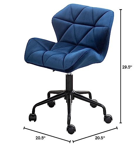 Roundhill Furniture Eldon Diamond Tufted Adjustable Swivel Office Chair, BLUE