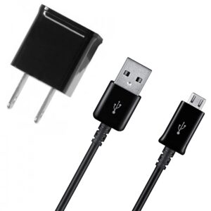 genuine charging 1a wall kit upgrade compatible with panasonic lumix cm1 as a replacement plus detachable hi-power microusb 2.0 data sync cable! (black 110-240v)