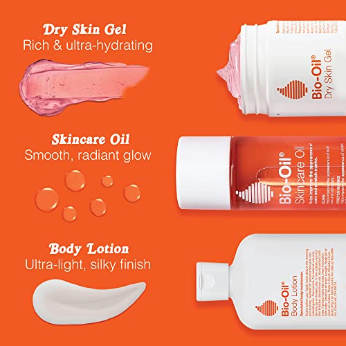 Bio-Oil Skincare Set, Trial Kit for Scars, Stretchmarks, and Dry Skin, 3 Pc Travel Size Kit Includes Skin Care Oil, Dry Skin Gel, and Body Lotion, use for Scars, Pregnancy Stretch Marks, and Dry Skin