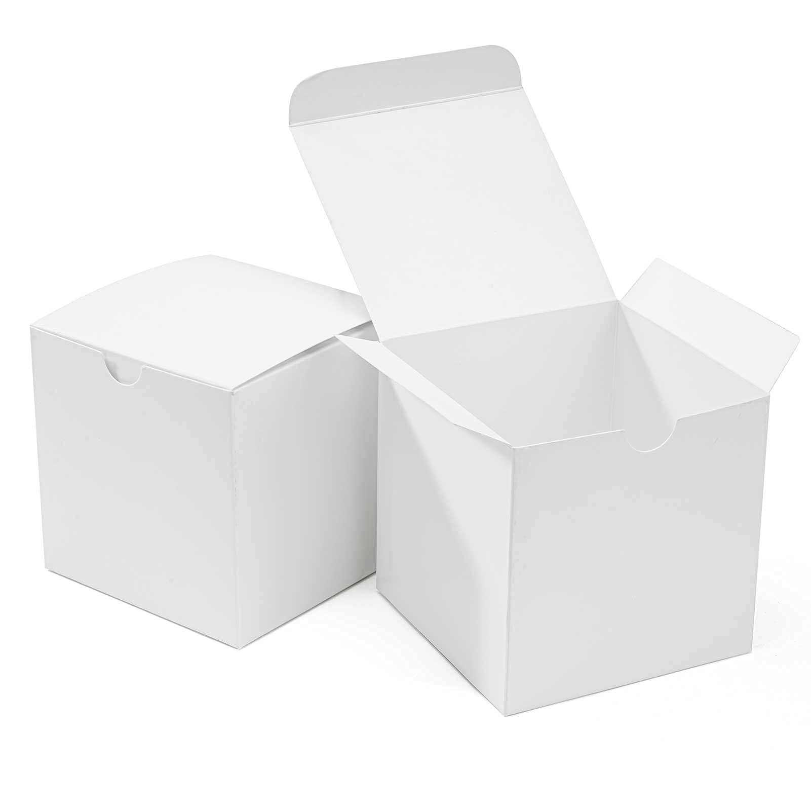 opaprain 4x4x4 inch 50 pack small white gift box with lid, DIY made easy assemblely gift box for weddings, birthday parties, holiday celebrations