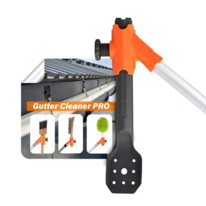 mccauley gutter cleaner pro, gutter cleaning from the ground, plus clean from roof and ladder, and clean off gutter guards from the ground.