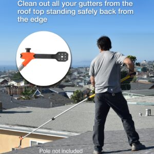 MCCAULEY GUTTER CLEANER PRO, gutter cleaning from The ground, PLUS clean from roof and ladder, and clean off gutter guards from The ground.