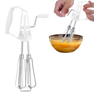 handheld egg beater,egg beaters hand crank, stainless steel manual whisk egg beater rotary handheld egg frother mixer cooking tool kitchen,egg beater with crank,stainless steel dishwasher safe