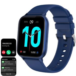 smart watch (answer/make call), 1.9" smartwatch fitness tracker for android and ios phones with heart rate sleep tracking, multi sport modes, blood oxygen, ai voice control,fitness watch for women men