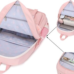 Classic Diamond School Backpack for Girls Laptop Backpack Cute Bookbag Kawaii School Bag Anime College Backpack for Teens Girls Student (Pink)