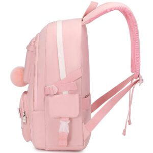 Classic Diamond School Backpack for Girls Laptop Backpack Cute Bookbag Kawaii School Bag Anime College Backpack for Teens Girls Student (Pink)