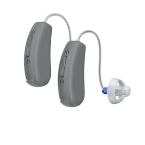 sontro® self-fitting otc hearing aids for adults, grey, pair - behind the ear aid, phone smart app for auto 16 channel fine tuning, noise cancelling, directional microphones, bluetooth hearing aids for seniors