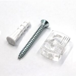 clear mirror clips for frameless mirrors - holds 1/4" thick glass - pack of 20 includes anchors and screws kit