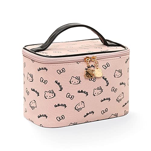 Large Makeup Bag with Handle Travel Cube Cosmetic Bags Brush Holder Zipper Pouch Case Organizer for Women