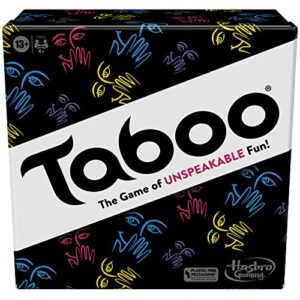 hasbro gaming taboo classic game, party word guessing game for adults and teens, board game for 4+ players ages 13 and up