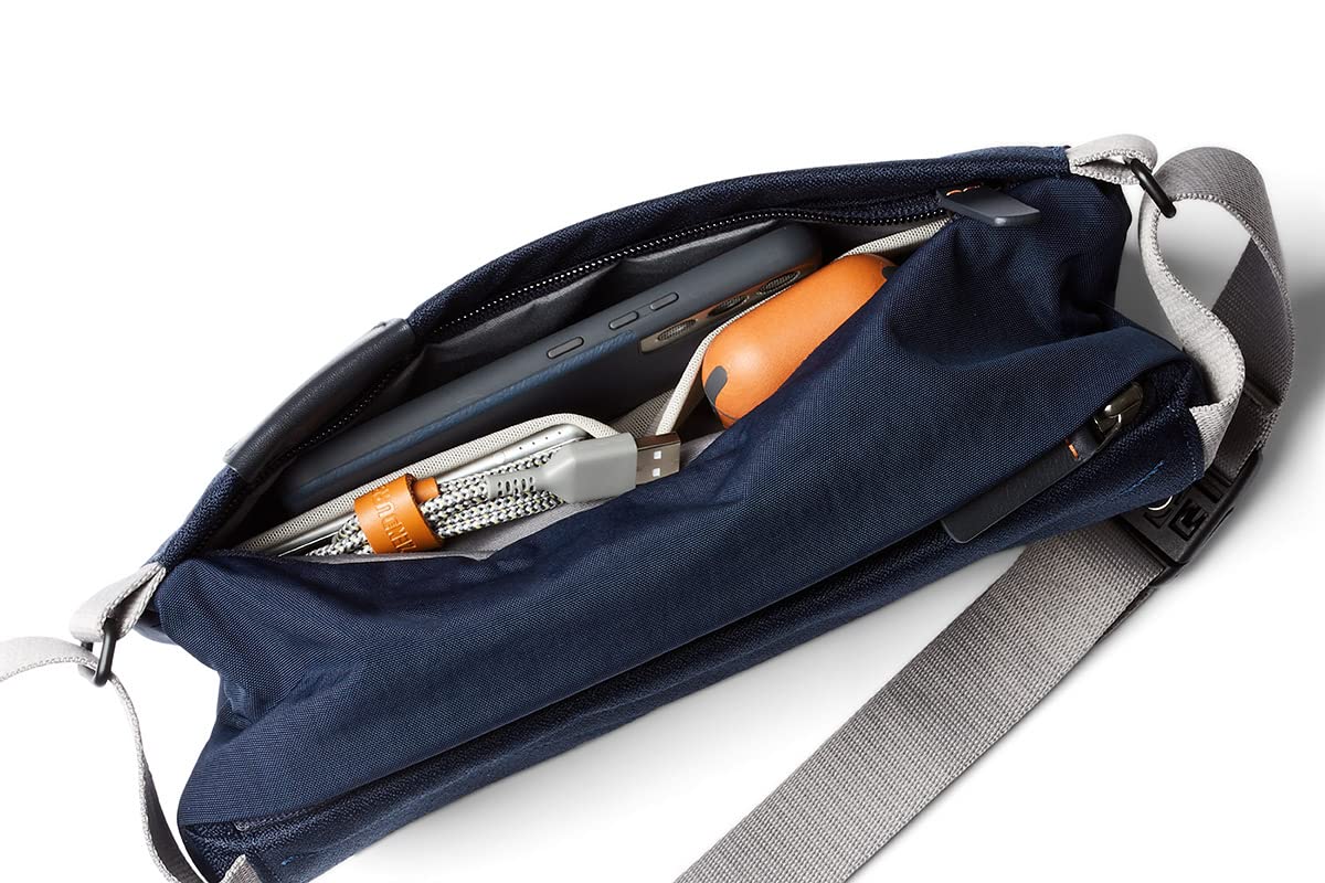 Bellroy Mini Sling Slim Shoulder Bag for Men and Women, Lightweight, Water Resistant, Multiple Organisation Compartments - Navy