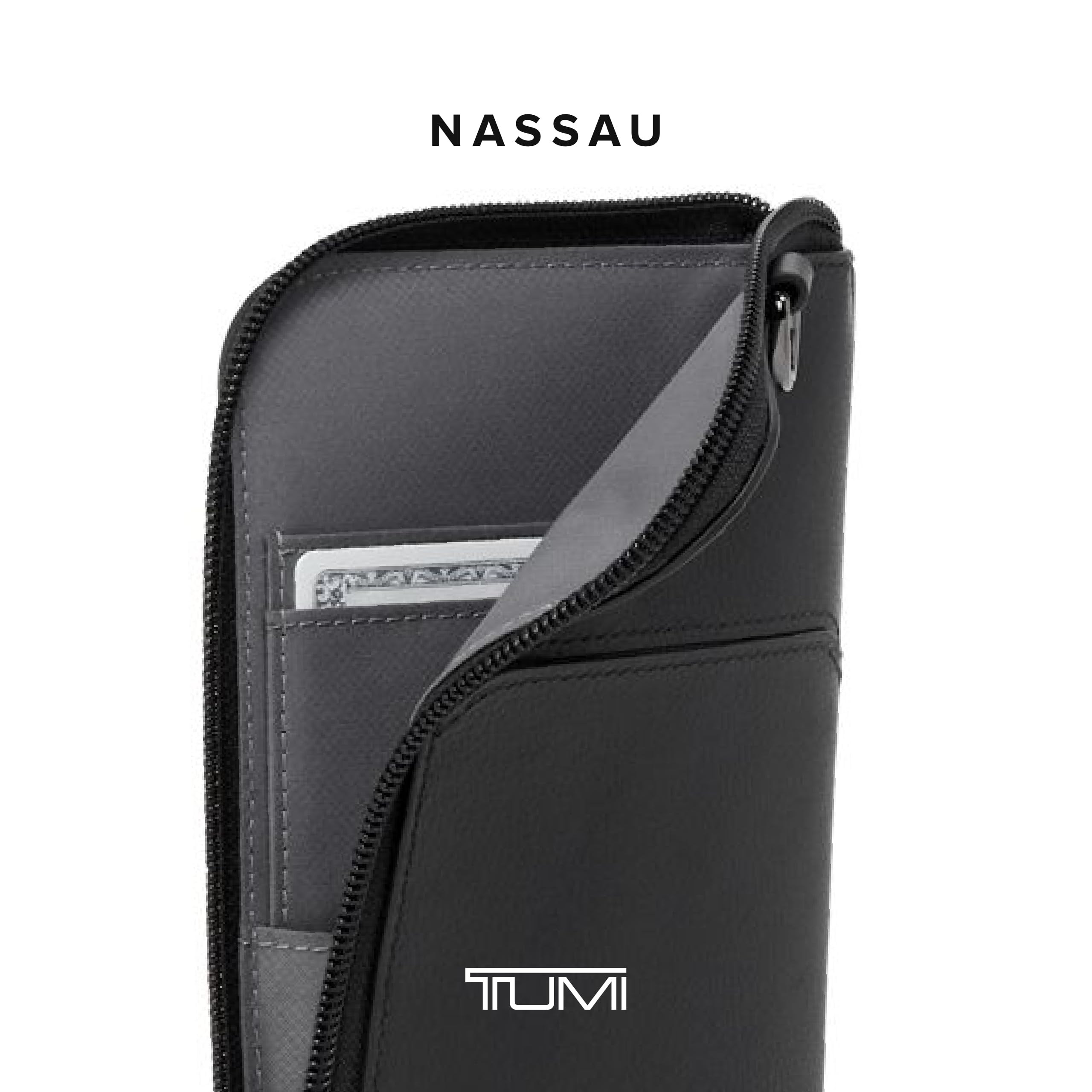 TUMI - Nassau SLG Card Pouch Lanyard - Black Texture