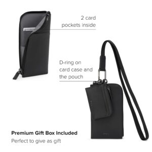 TUMI - Nassau SLG Card Pouch Lanyard - Black Texture