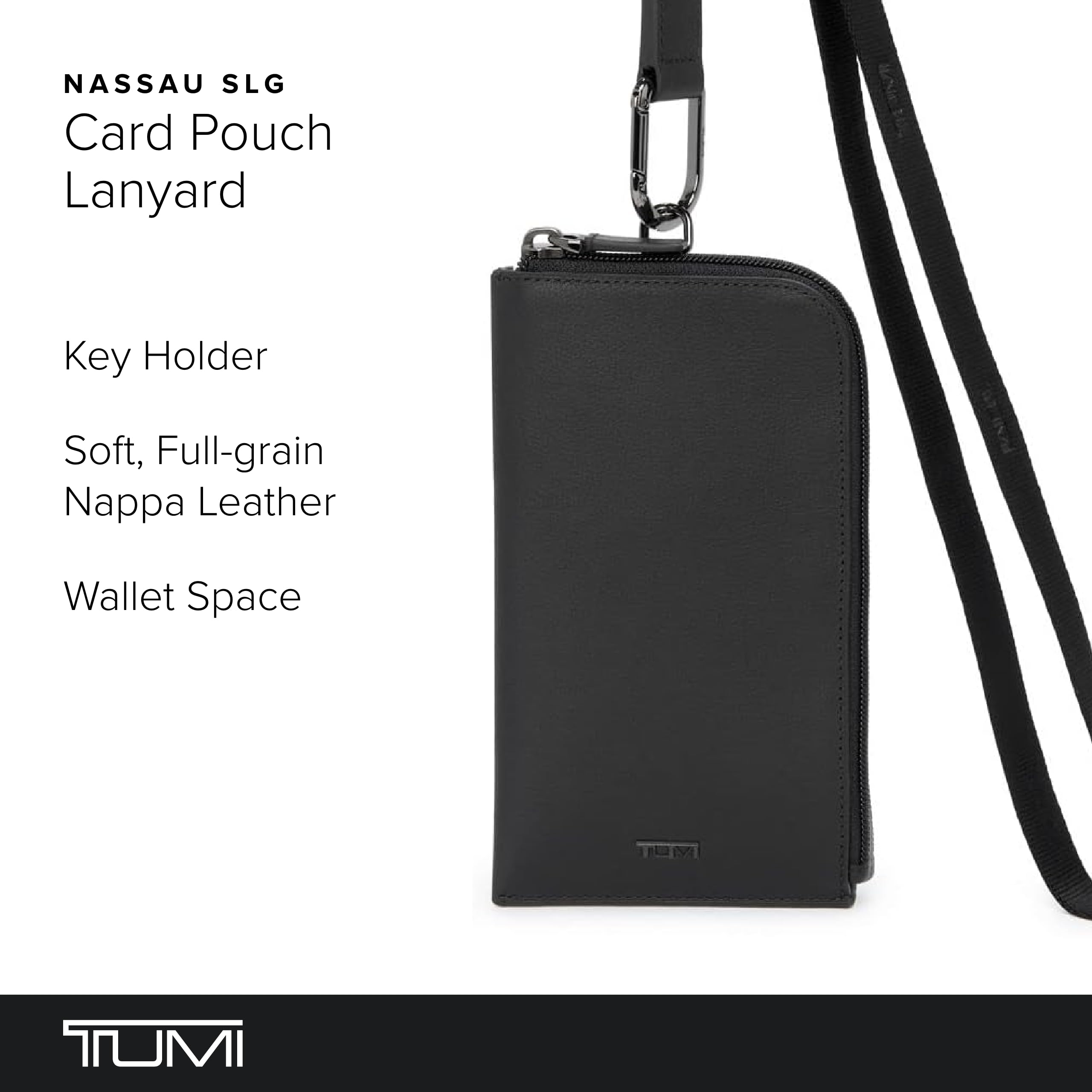 TUMI - Nassau SLG Card Pouch Lanyard - Black Texture