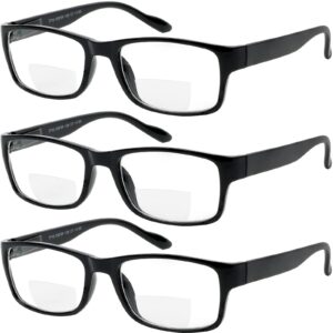 bifocal reading glasses for men and women rectangle multifocal readers with spring hinges retro design +2