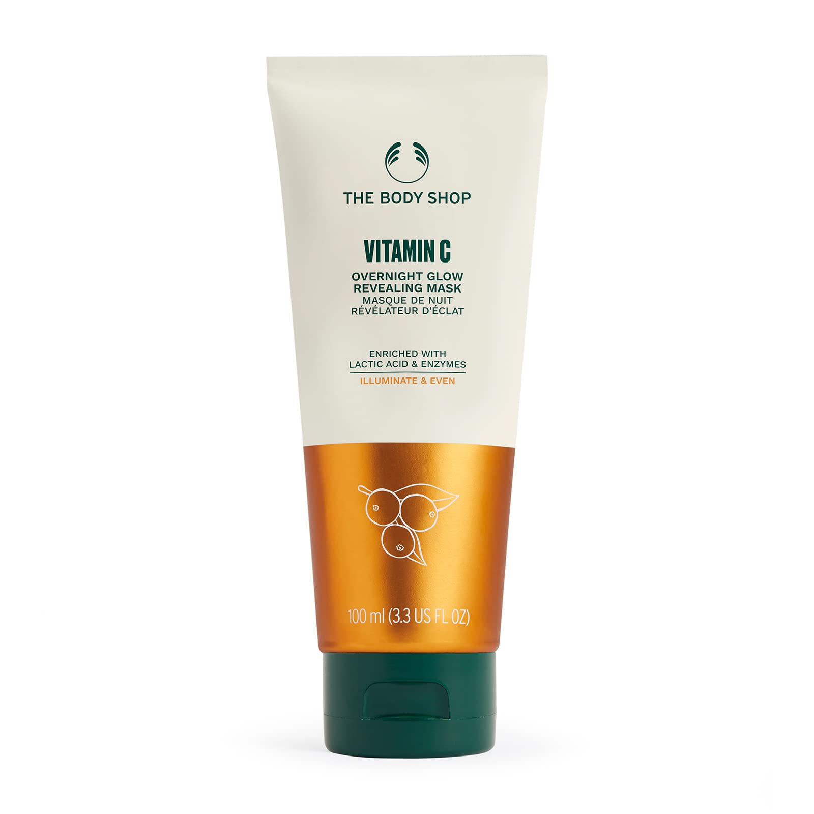 The Body Shop Vitamin C Overnight Glow Revealing Mask - For Even Toning, Brightening - 3.3 Fl Oz