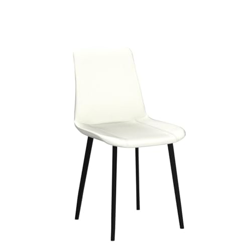 Ironalita White Dining Chairs Set of 4, Faux Leather Mid Century Modern Chairs with Metal Chair Legs, Kitchen Chairs for Dining Room, Restaurant, Living Room