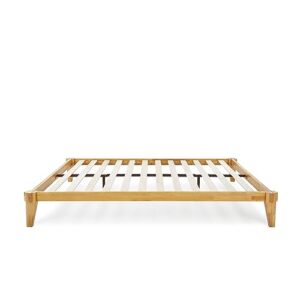 Bme Chalipa 14” Queen Bed Frame - Solid Wood Platform Bed - Japanese Joinery Bed Frame - Wood Slat Support - No Box Spring Needed - Easy Assembly - Minimalist & Modern Style, Natural