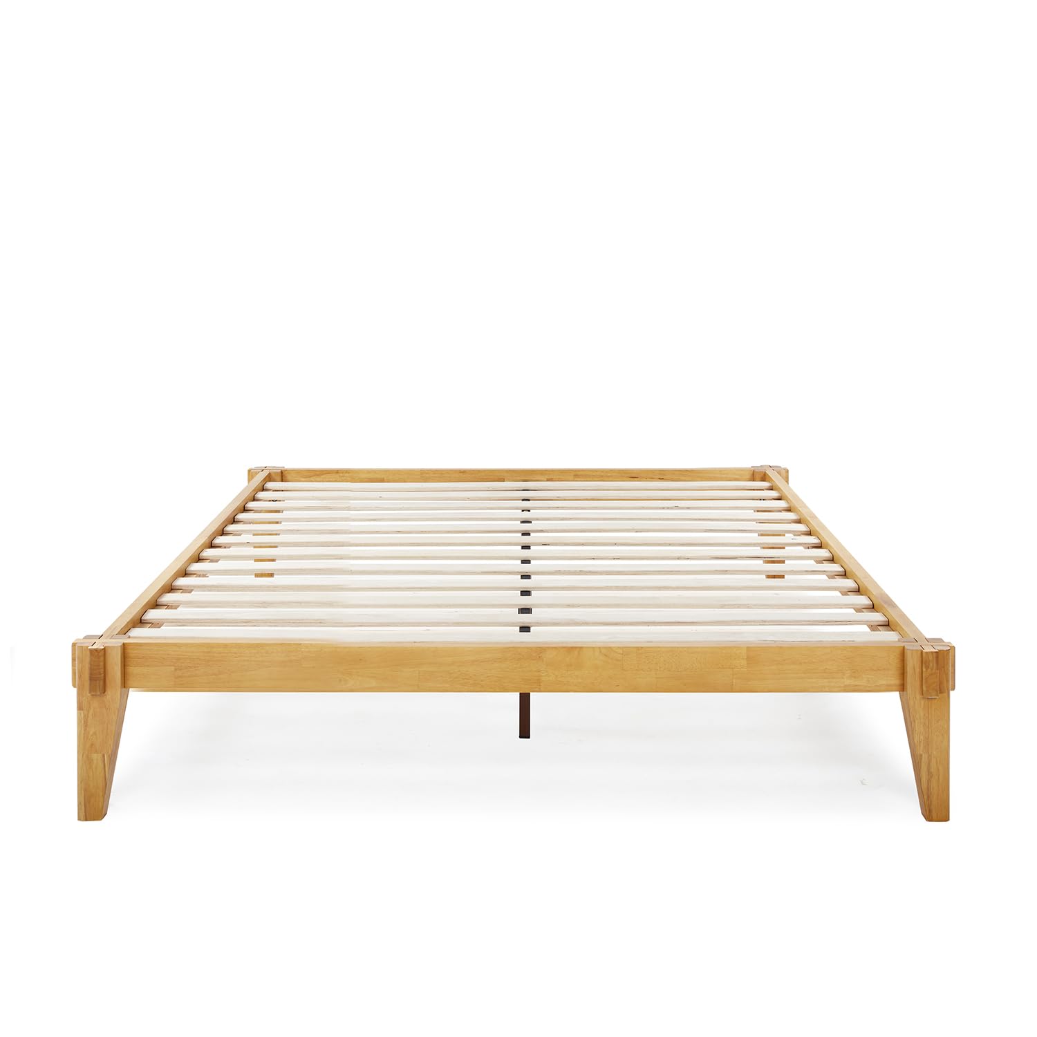 Bme Chalipa 14” Queen Bed Frame - Solid Wood Platform Bed - Japanese Joinery Bed Frame - Wood Slat Support - No Box Spring Needed - Easy Assembly - Minimalist & Modern Style, Natural