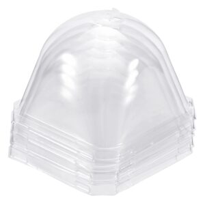 patikil 3.9" plant humidity dome, 5pcs square plastic garden cloche dome plant cover reusable for outdoor frost freeze protection mini greenhouse, clear 10cm x 10cm