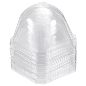 patikil 3.9" plant humidity dome, 10pcs square plastic garden cloche dome plant cover reusable for outdoor frost freeze protection mini greenhouse, clear 10cm x 10cm