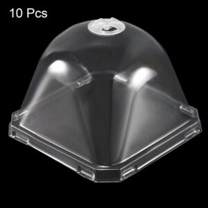 PATIKIL 3.9" Plant Humidity Dome, 10Pcs Square Plastic Garden Cloche Dome Plant Cover Reusable for Outdoor Frost Freeze Protection Mini Greenhouse, Clear 10cm x 10cm