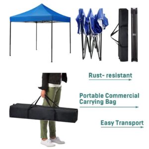 10x10 Pop Up Canopy Tent,Outdoor Canopy Tent,Portable Waterproof Canopy Folding,Commercial Instant Shelter Tent Adjustable Canopy Tent with Portable Bag Lightweight Anti UV Party Tent(Blue)