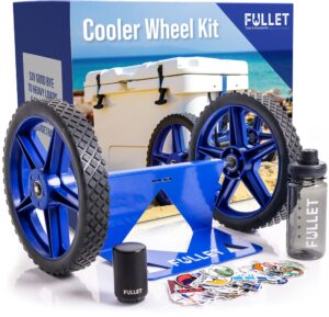 fullet cooler wheel kit for yeti & rtic cooler carts - 12 inch wheels & ratchet straps for coleman ice chest – universal heavy duty rtic/igloo wheel kit with cooler accessories for camping & beach