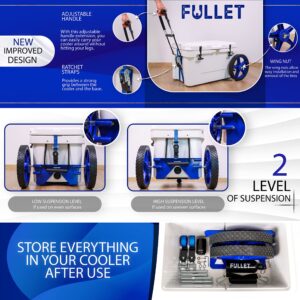 FULLET Cooler Wheel Kit for Yeti & RTIC Cooler Carts - 12 Inch Wheels & Ratchet Straps for Coleman Ice Chest – Universal Heavy Duty RTIC/Igloo Wheel Kit with Cooler Accessories for Camping & Beach