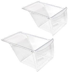 [2 pack] upgraded 240337103 crisper bin drawer replacement for frigidaire kenmore refrigerator drawer replacement, fridge drawer for frigidaire replacement drawer parts ap2115741, 240337100, 240337102