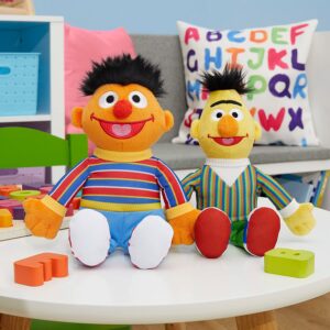 sesame street friends bert and ernie 8-inch 2-piece sustainable plush stuffed animals set