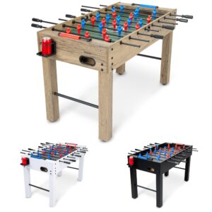 gosports 48 inch game room size foosball table - oak finish - includes 4 balls and 2 cup holders