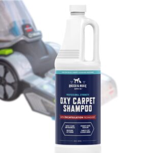 rocco & roxie carpet cleaner solution for pets - use in any carpet shampooer machine - deep cleaning for everyday dog odor on carpets, couch, upholstery, and rugs